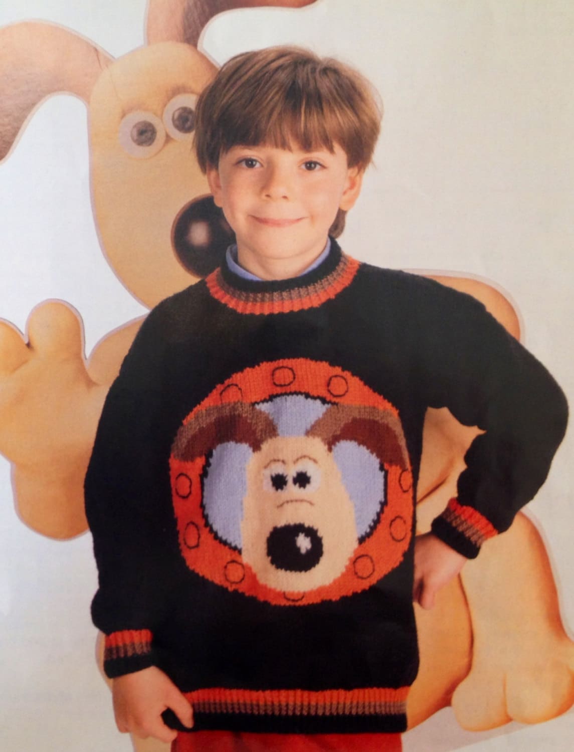 Wallace and Gromit Knitting Pattern Childs Jumper 26-36 Inch Chest Age ...
