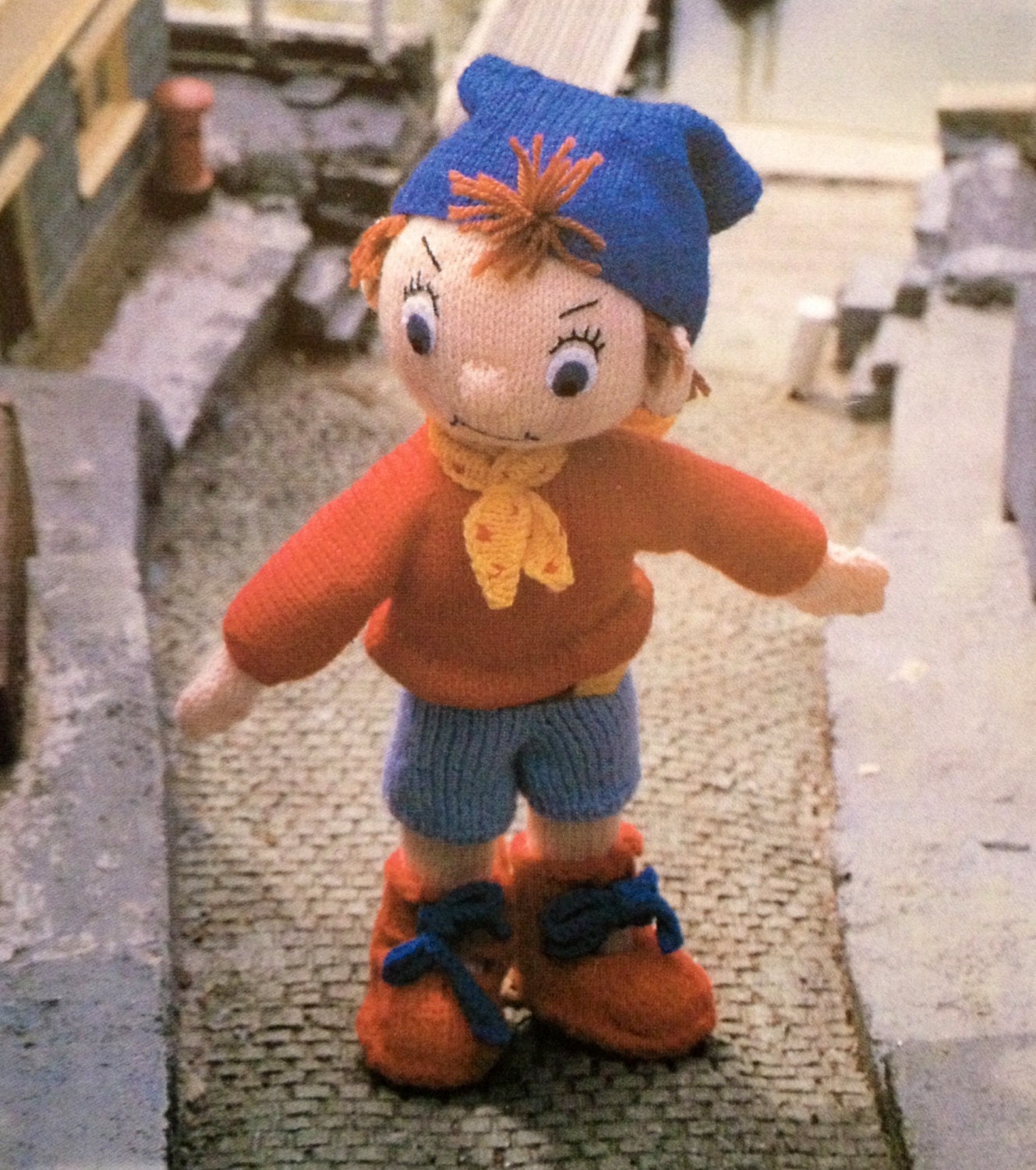 Vintage Noddy Knitting Pattern for Toys and Intarsia Chart Jumper ...