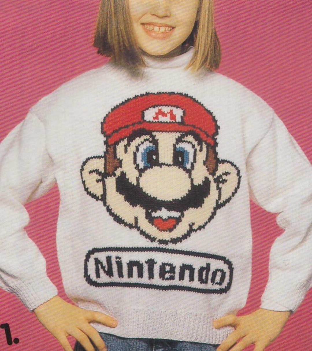 Super Mario Knitting Pattern Sweaters for Children and Adults Dk or 4 ...