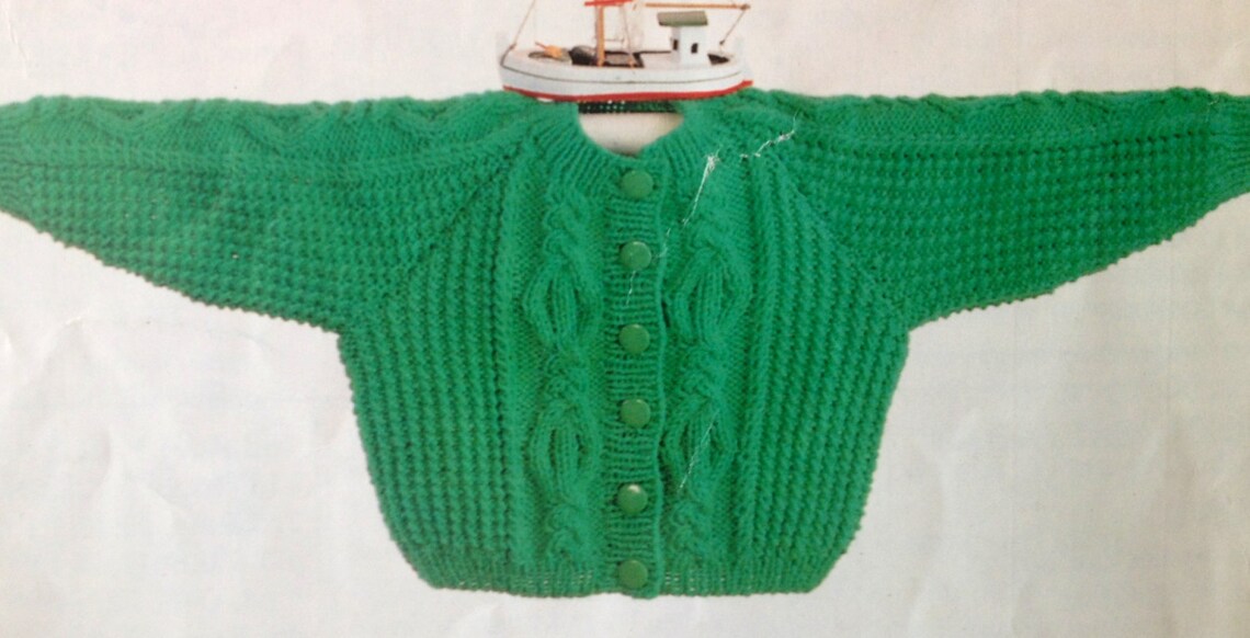 Knitting Pattern PDF for Baby to Child Cable Cardigans in Dk Yarn 16 to ...