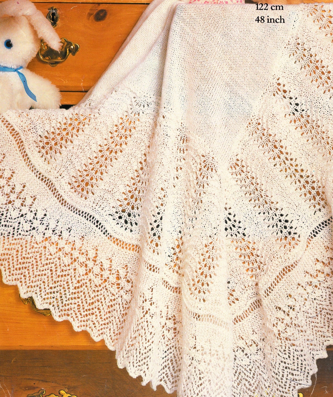 Lace Baby Shawl Vintage Knitting Pattern Instant Download PDF Knitting ...