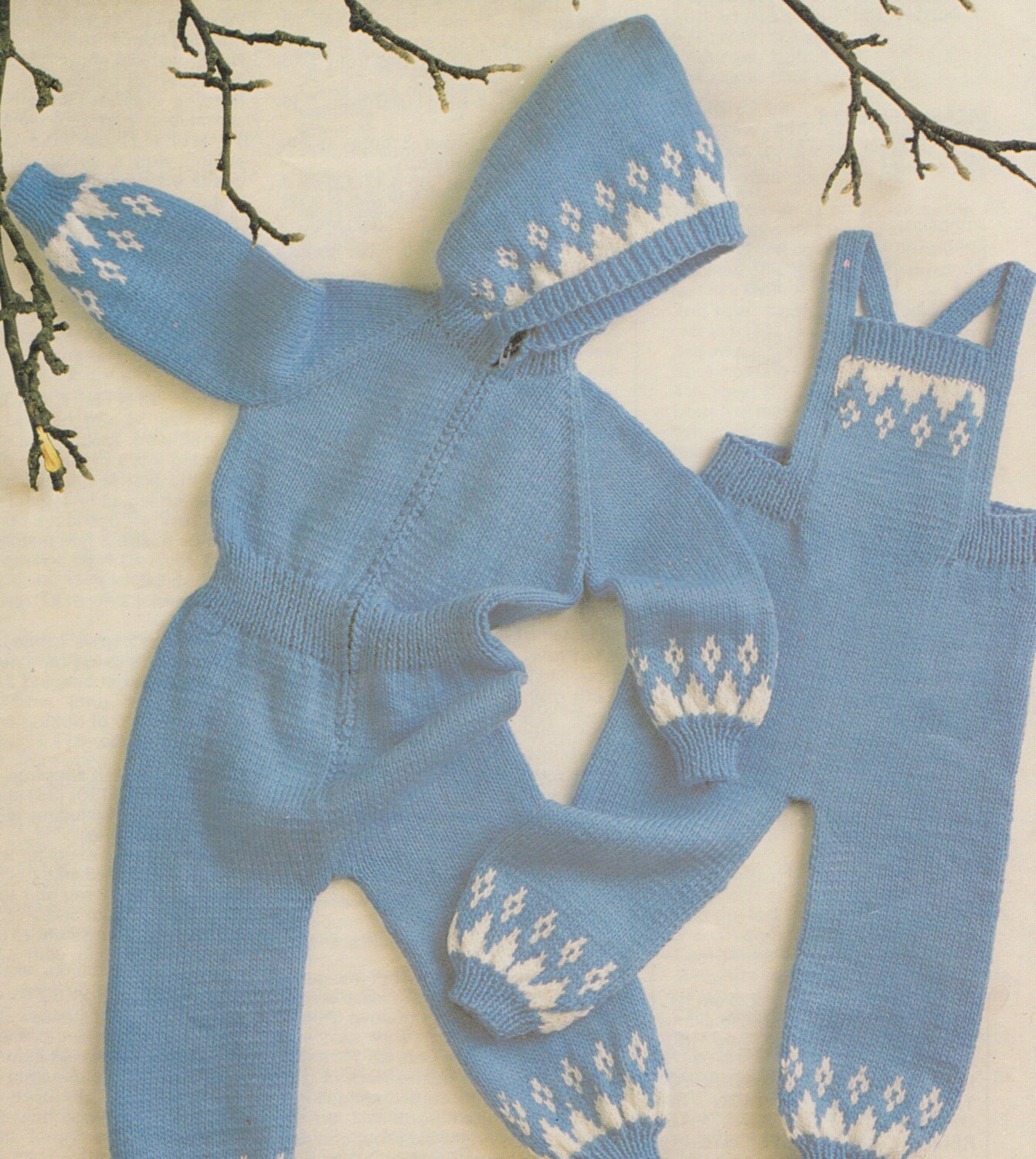 Vintage Baby Knitting Pattern Pdfdungarees and All in One Jumpsuit Dk ...