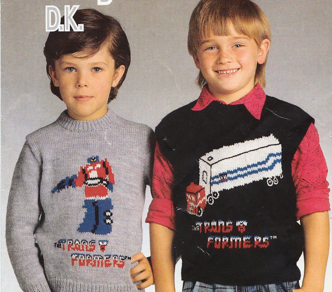Transformers Vintage Knitting Patterns for Childrens Character Jumpers ...