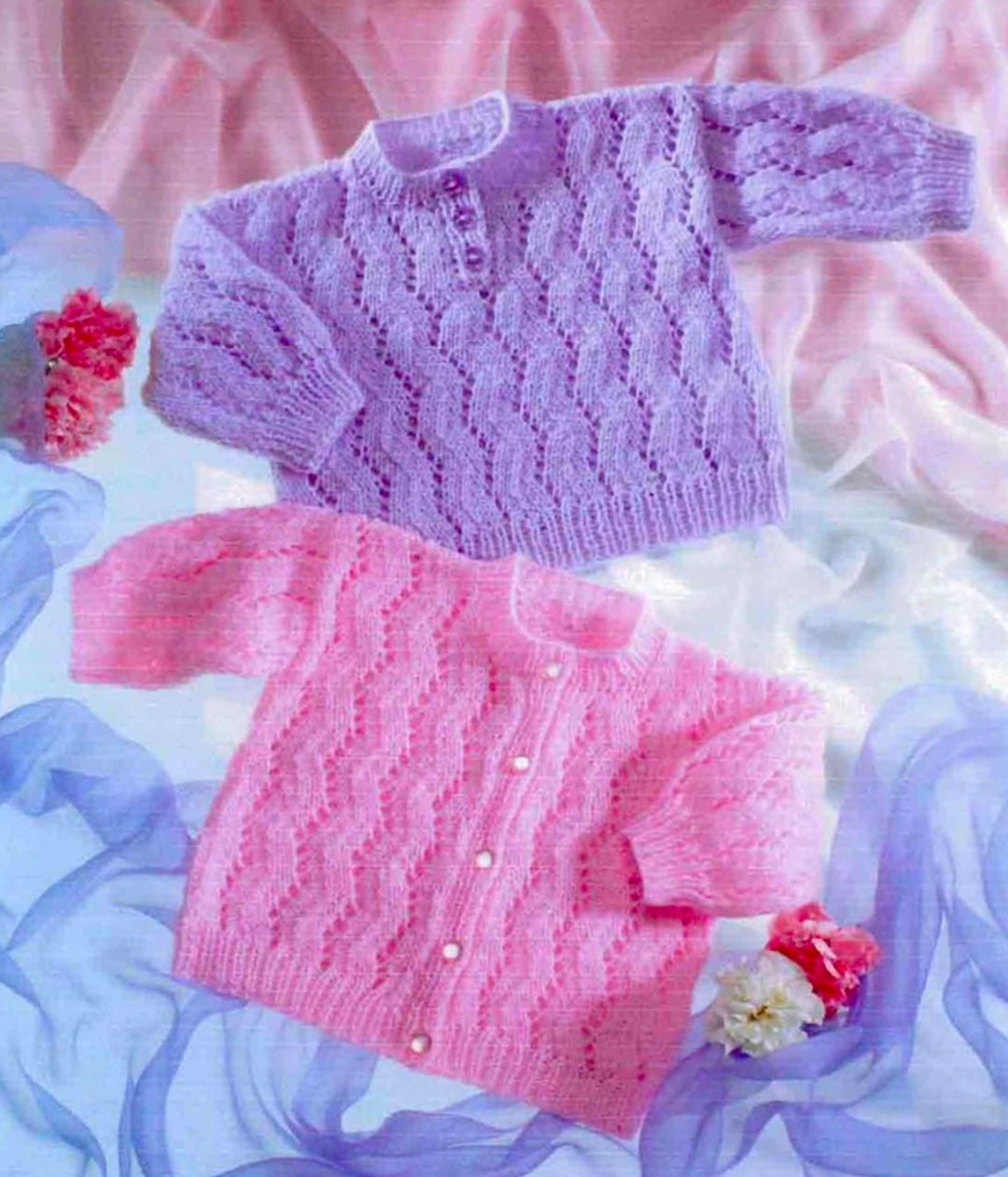 Baby Knitting Pattern for Cute Buttoned Sweater and Cardigan - Etsy