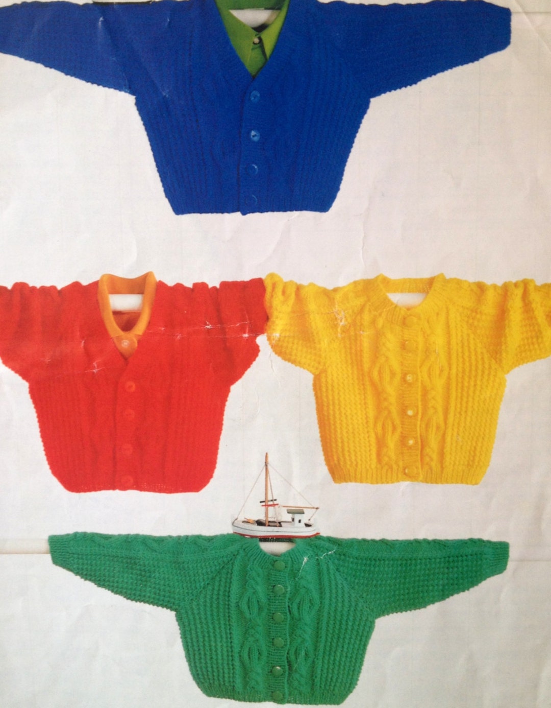 Knitting Pattern PDF for Baby to Child Cable Cardigans in Dk Yarn 16 to ...