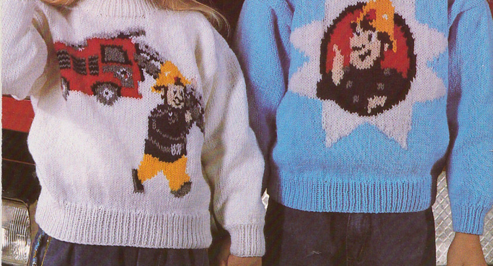 Fireman Sam Vintage Knitting Patterns for Childrens Character Jumpers ...