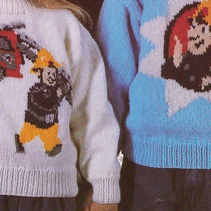 Fireman Sam Vintage Knitting Patterns for Childrens Character Jumpers ...