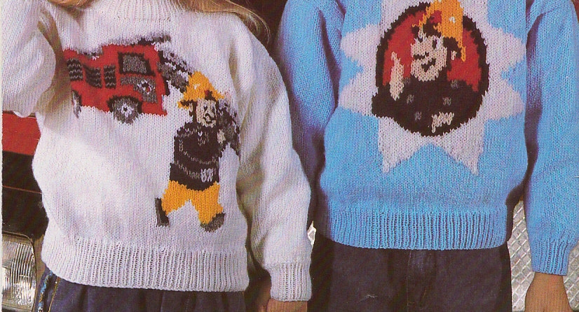 Fireman Sam Vintage Knitting Patterns for Childrens Character - Etsy