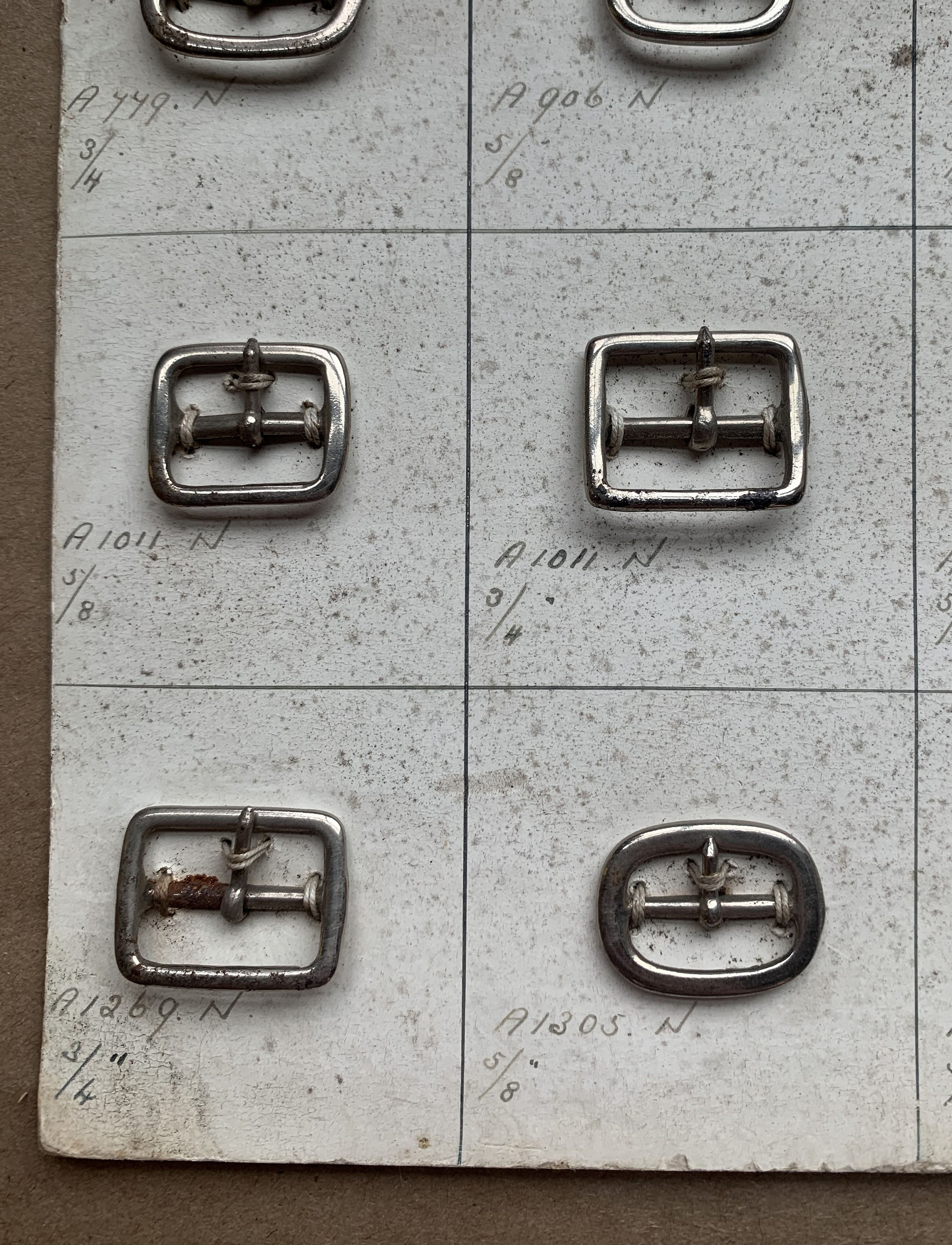 Small Belt Buckles, Tiny Buckles, Vintage Buckles, Salesman Card, DIY ...