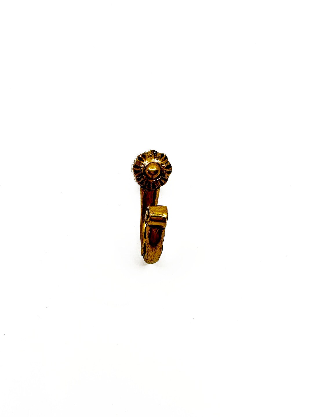 Small Cast Brass Decorative Hook, Floral Hook, Small Single Hook ...