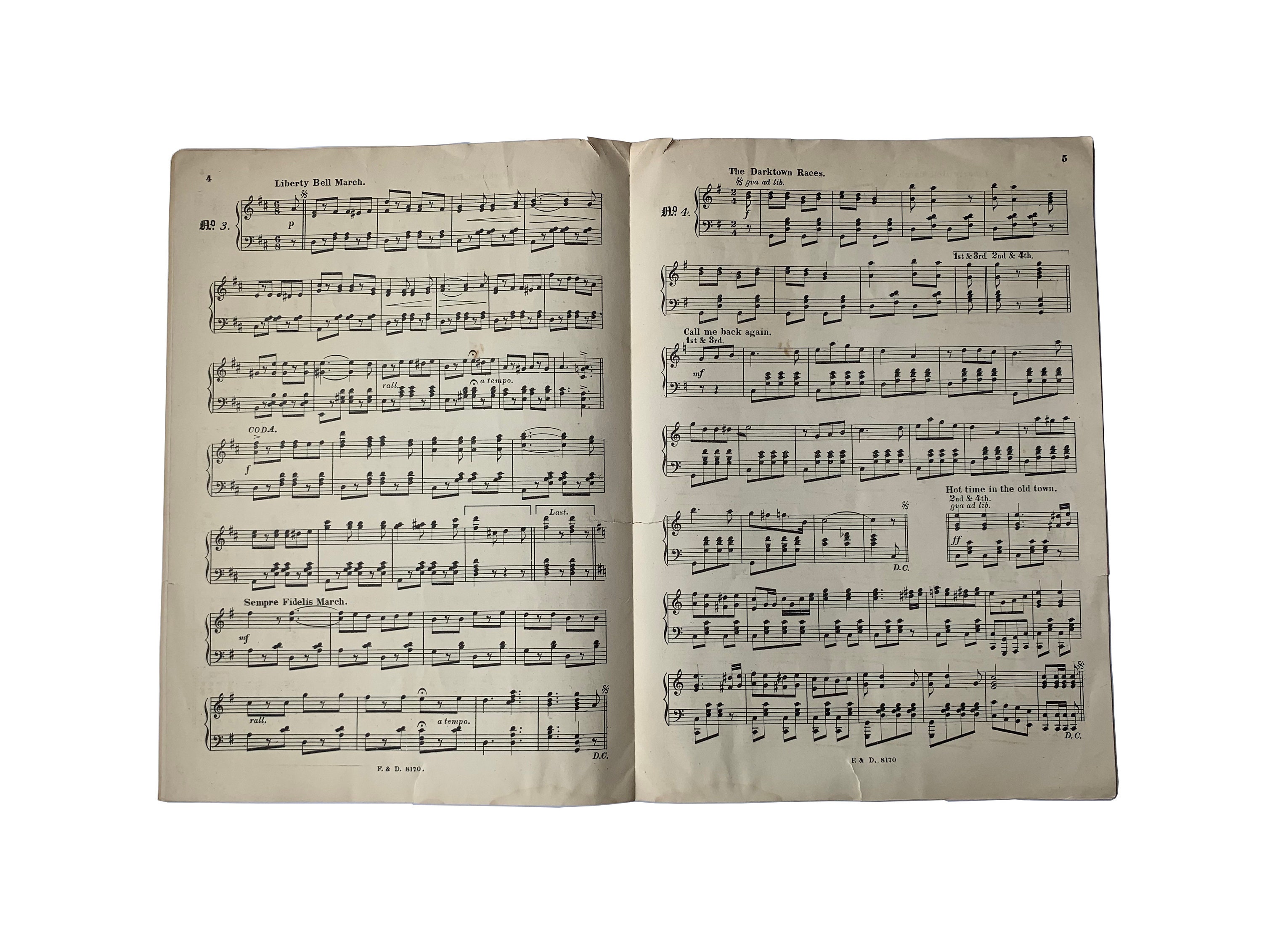 Stars and Stripes, Lancer, Wartime Music, Vintage Music Sheet, Music ...