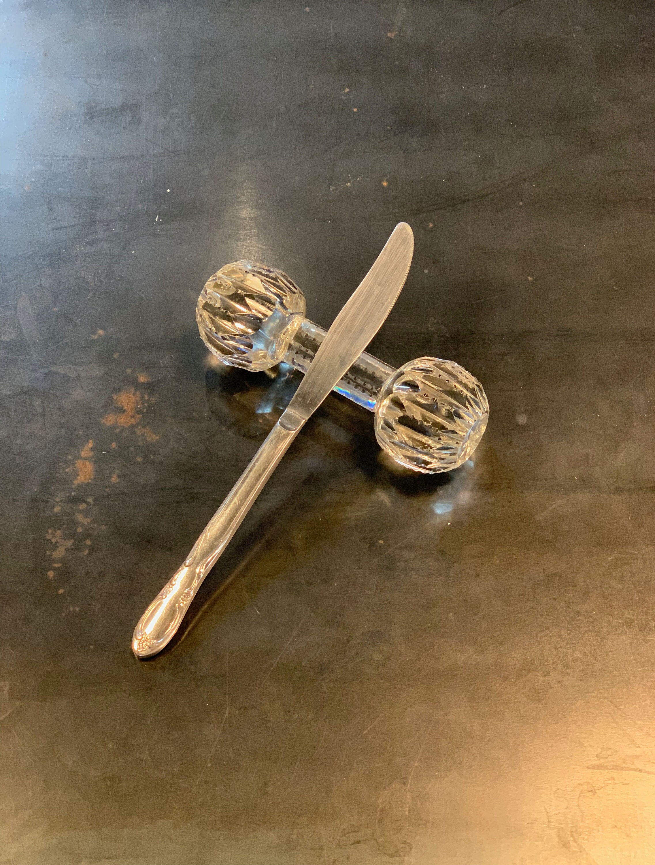 Large Cut Glass Crystal Knife Rest American Brilliant Period - Etsy