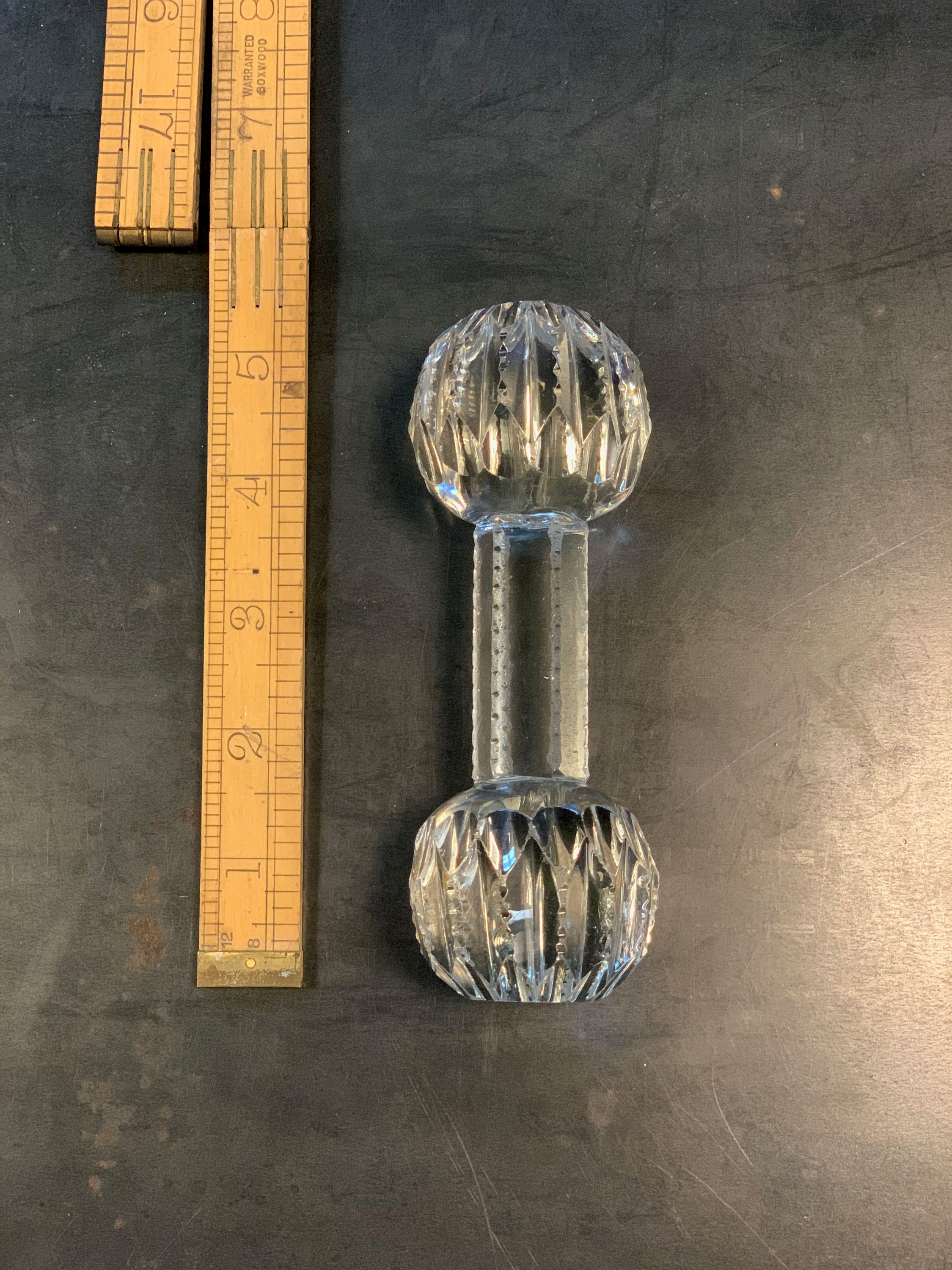 Large Cut Glass Crystal Knife Rest, American Brilliant Period Glass ...