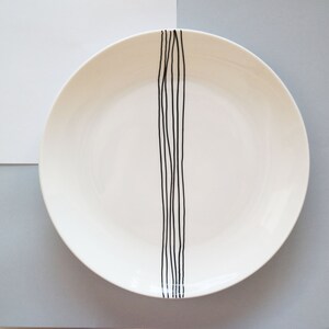 Ceramic Plate With Straight / Wavy Lines - Etsy