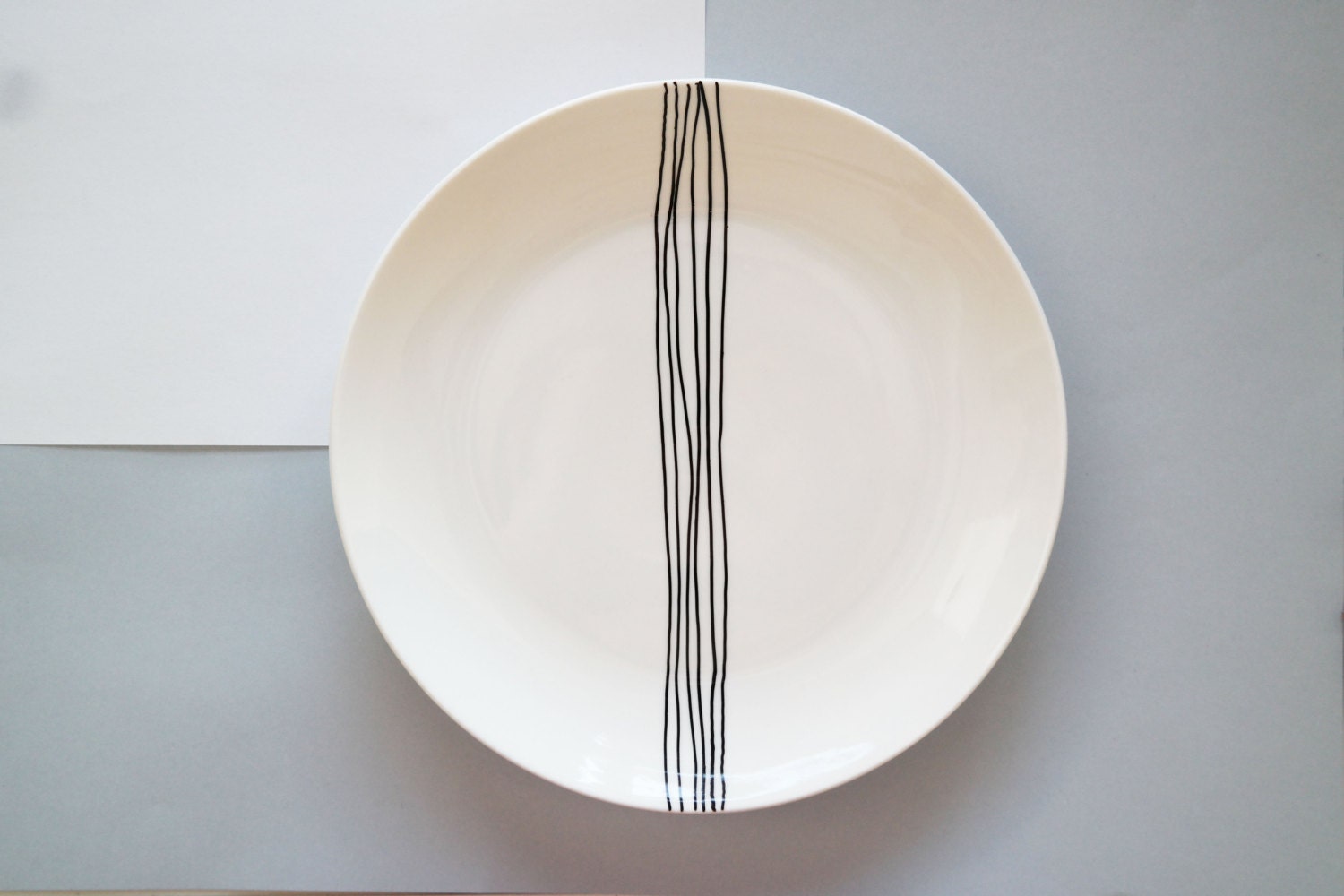 Ceramic Plate With Straight / Wavy Lines - Etsy