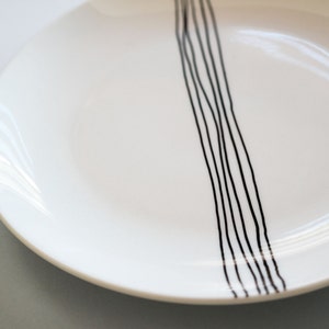 Ceramic Plate With Straight / Wavy Lines - Etsy