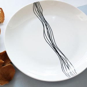 Ceramic Plate With Straight / Wavy Lines - Etsy