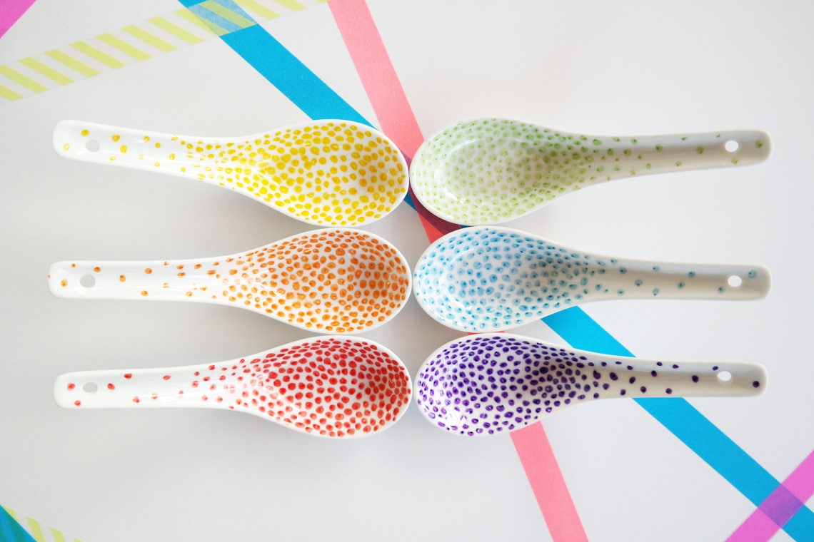 RAINBOW Ceramic Spoon (listing for One Spoon) - Etsy