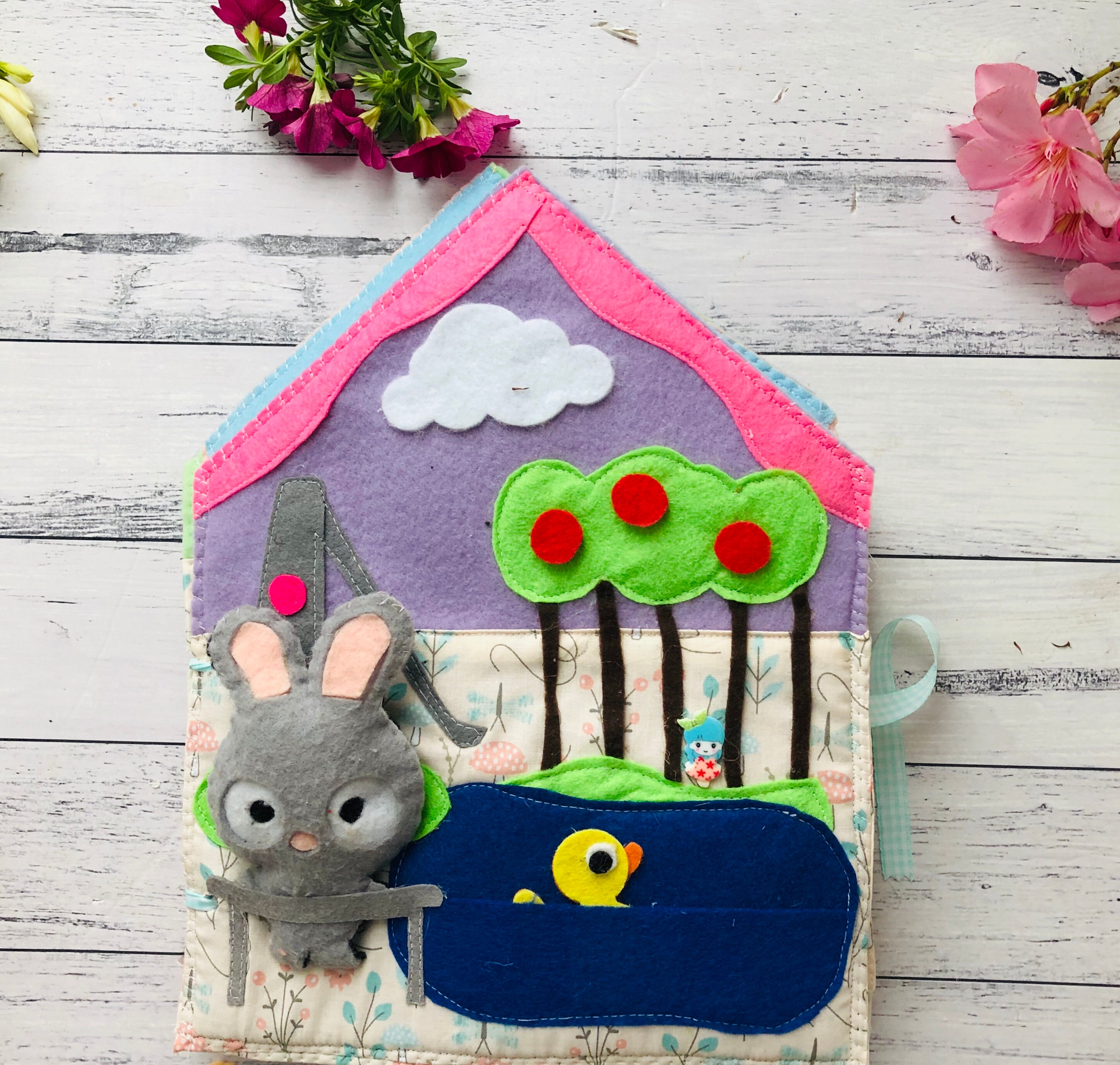 Personalised Bunny Busy Book, Sensory and Fine Motor Book, Montessori ...