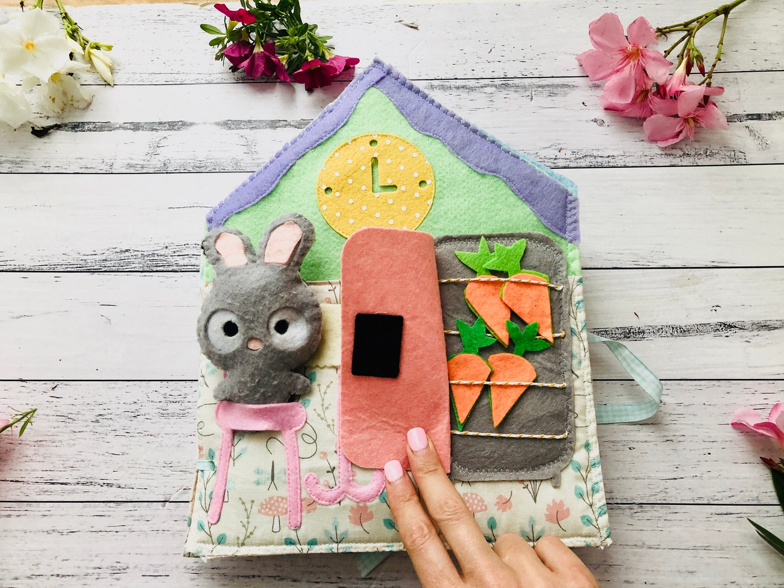 Personalised Bunny Busy Book, Sensory and Fine Motor Book, Montessori ...