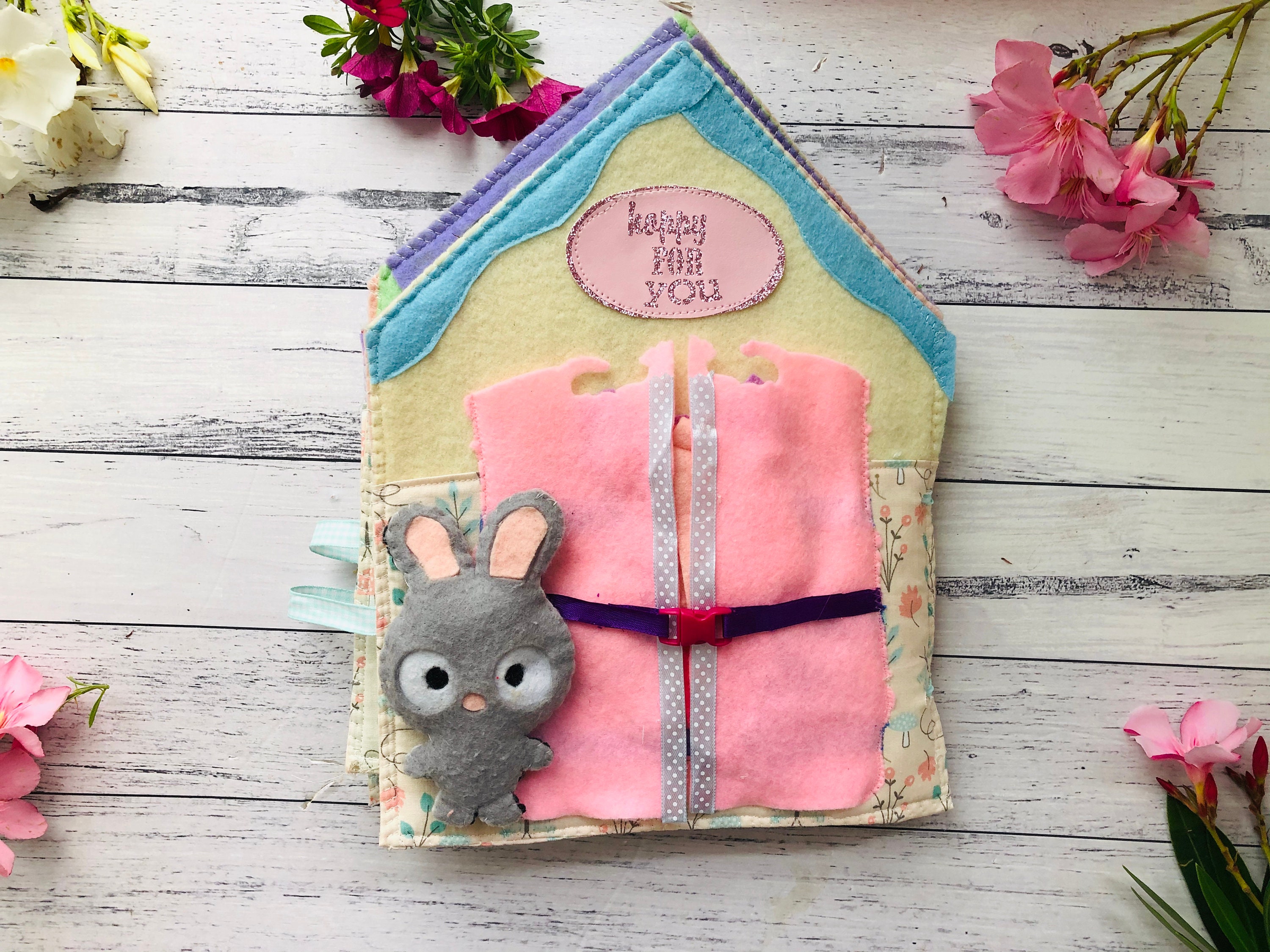 Personalised Bunny Busy Book, Sensory and Fine Motor Book, Montessori ...