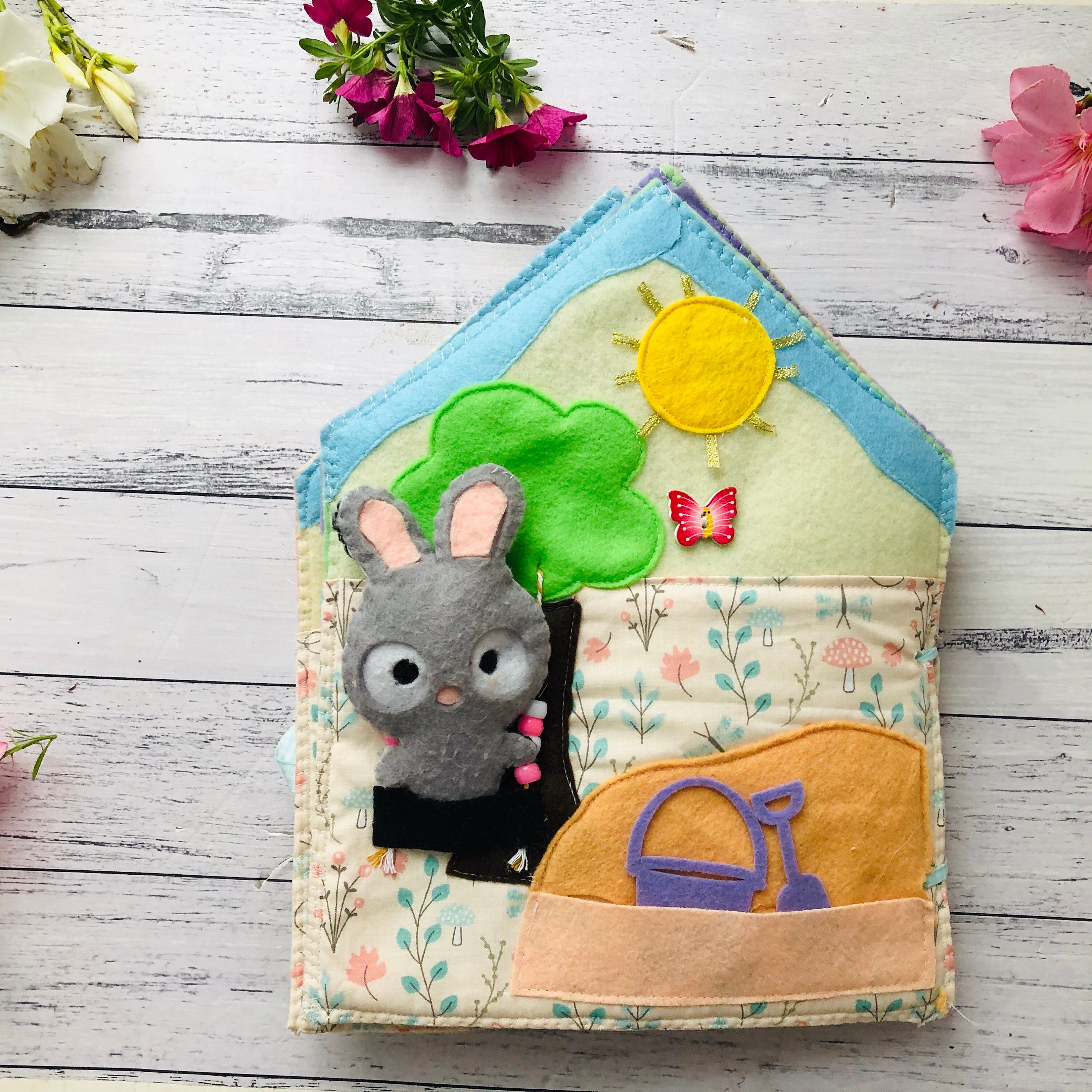 Personalised Bunny Busy Book, Sensory and Fine Motor Book, Montessori ...