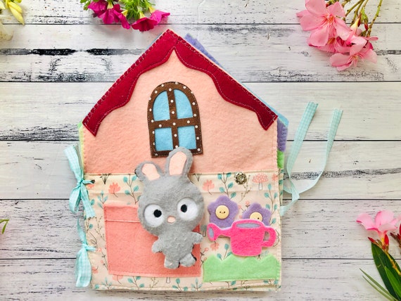 Personalised Bunny Busy Book Sensory and Fine Motor Book | Etsy