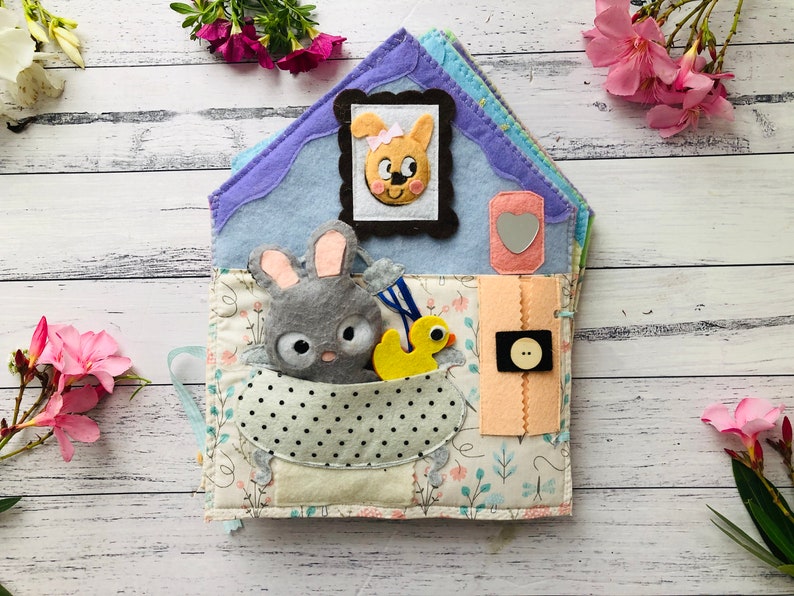 Personalised Bunny Busy Book Sensory and Fine Motor Book | Etsy