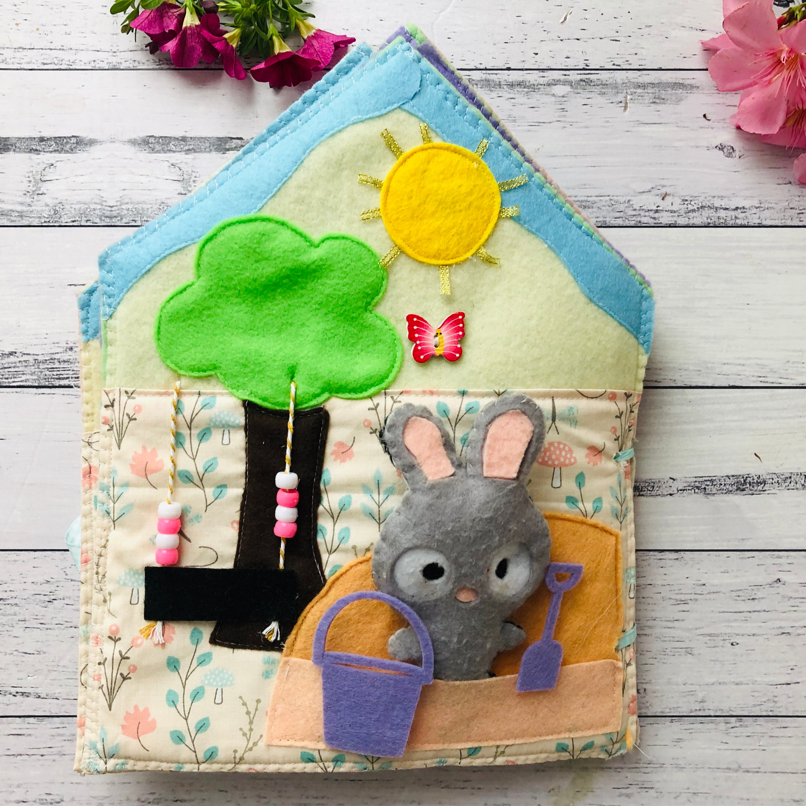 Personalised Bunny Busy Book Sensory and Fine Motor Book - Etsy