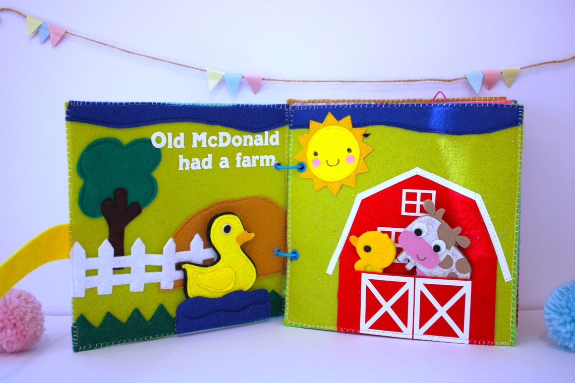 Nursey Rhyme Busy Book, Quiet Book, Sensory Book, Birthday Present for ...