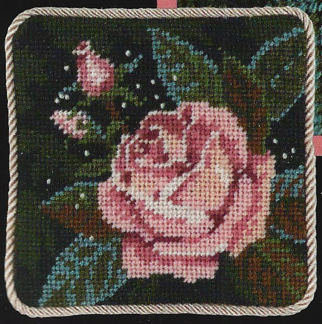Rose Needlepoint Kit 5x5 - Etsy
