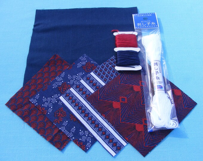 Sashiko Embroidery Quilting Inspiration Pack (cotton Fabric & Thread ...