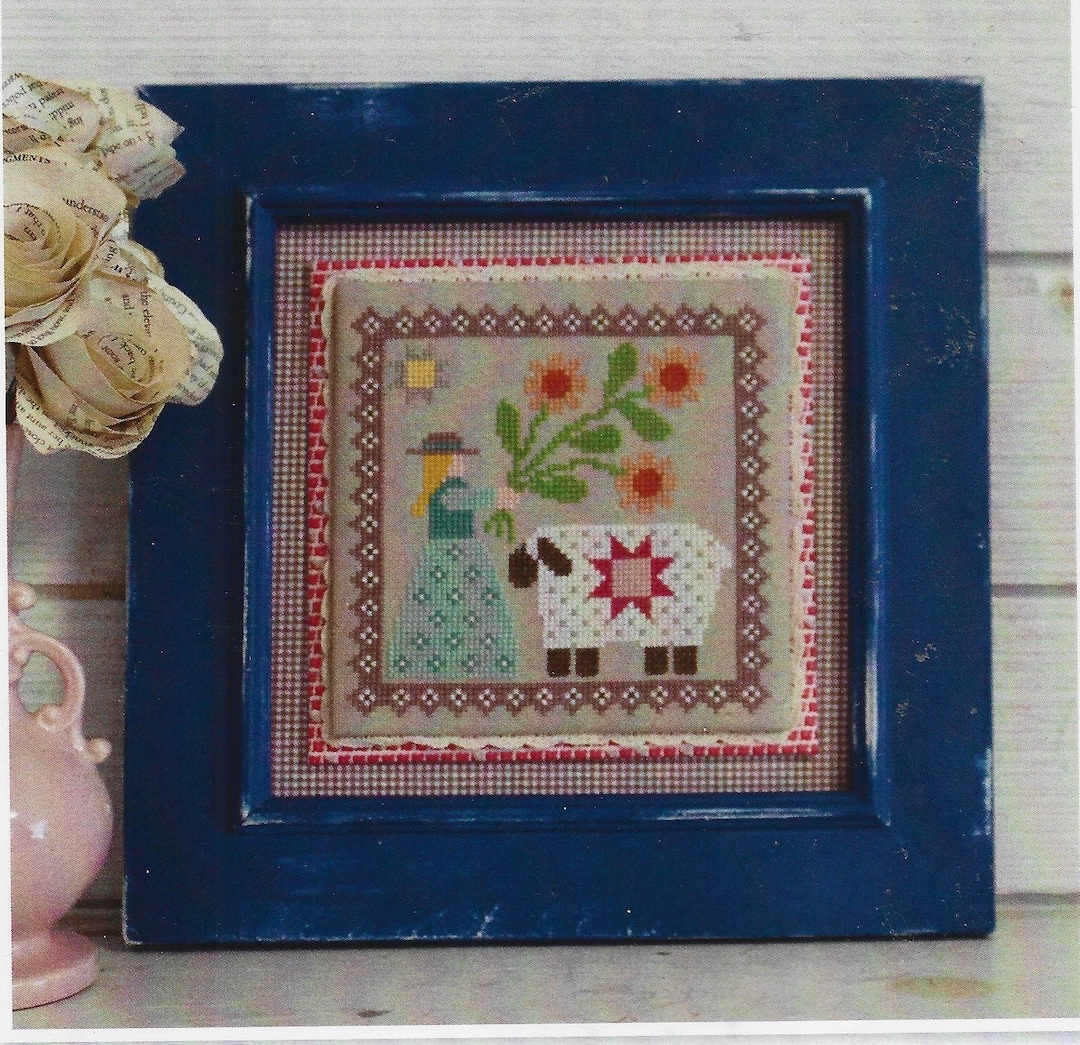 Shepherdess With Sheep Counted Cross Stitch Chart Pattern (by Lori Holt ...