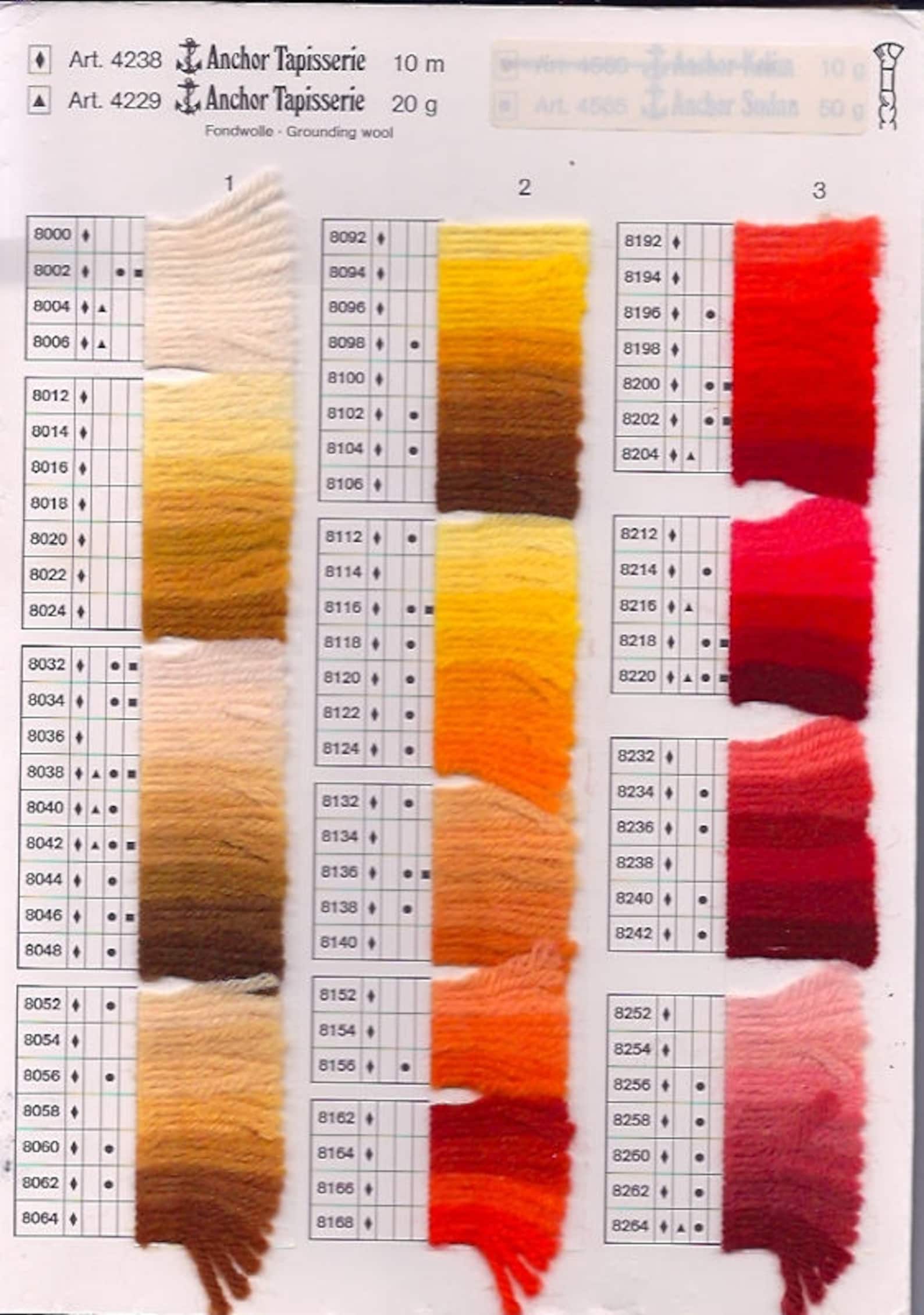 Anchor Tapestry Wool Yarn Skein(11 Yards Each) -your Choice of Colors ...