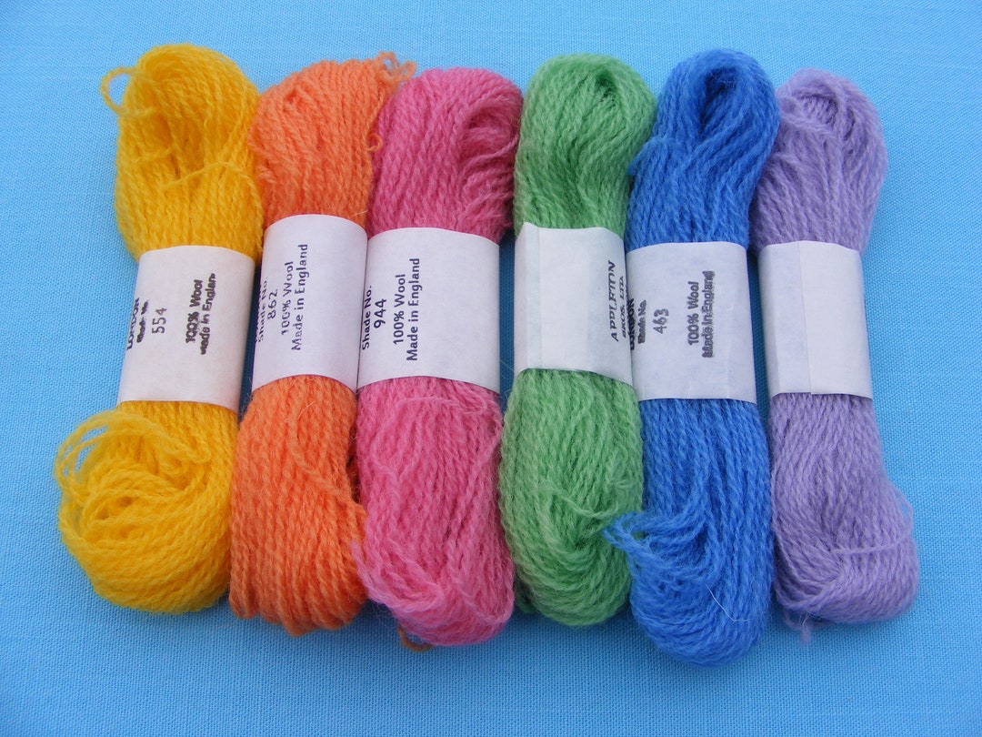 Appleton Crewel Embroidery Wool Yarn Skeins spring Shades Pack 30 Yards ...