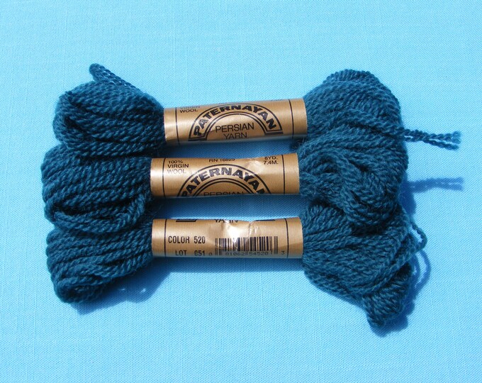 Paternayan Persian Wool Yarn -520 Dark Teal Blue -8yd Each(3 Skeins) - Etsy