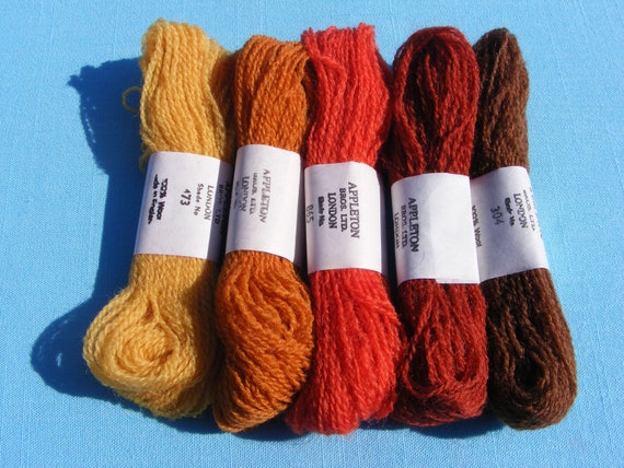 Appleton Crewel Embroidery Wool Yarn Skeins autumn Shades | Etsy