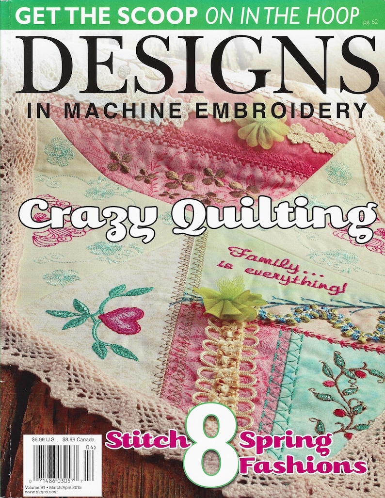 Designs in Machine Embroidery Magazine Crazy Quilting March/april 2015 ...