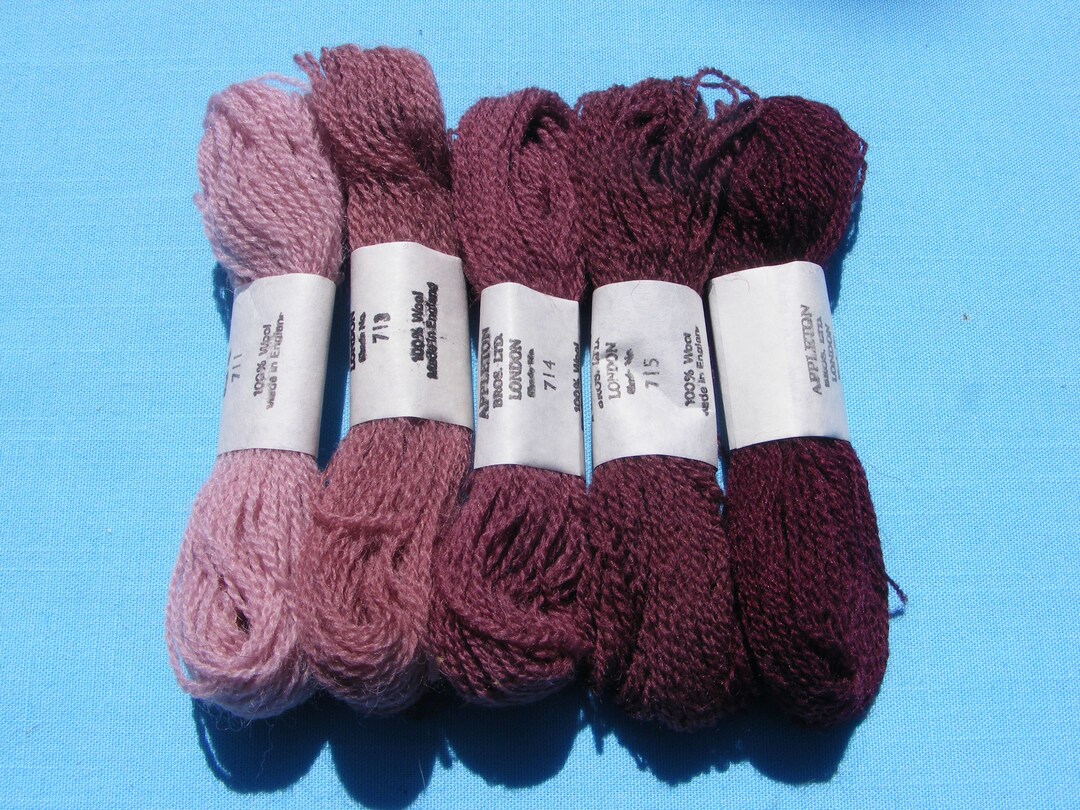 Appleton Crewel Embroidery Wool Yarn Skeins -wine Red Purple Shades ...
