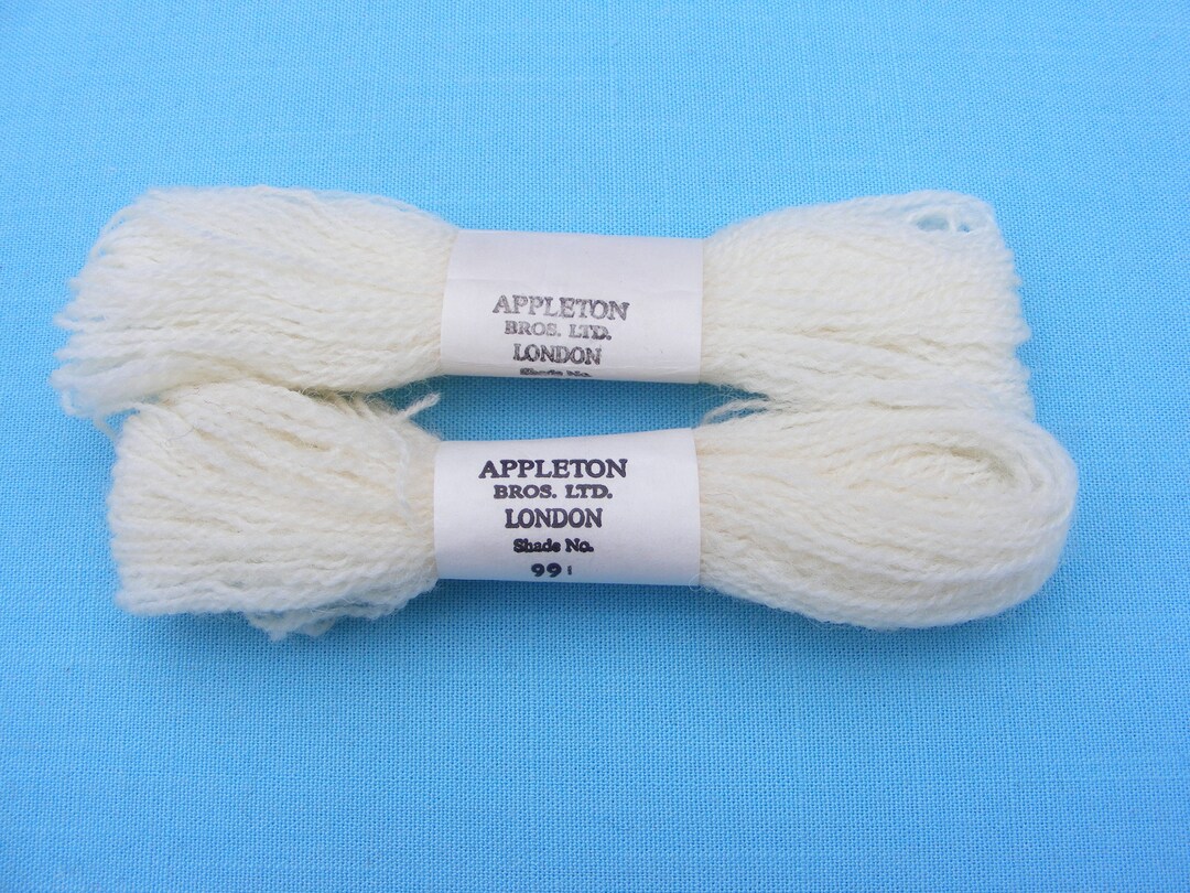Appleton Crewel Embroidery Wool Yarn - White/cream 991-30 Yards Each(2 ...