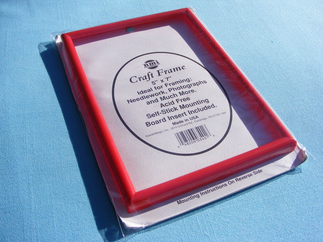 Needlework Frame -red (5"x7" Design Area) for Cross Stitch, Embroidery ...