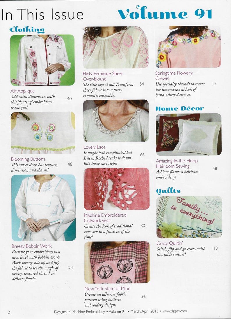 Designs in Machine Embroidery Magazine Crazy Quilting March/april 2015 ...