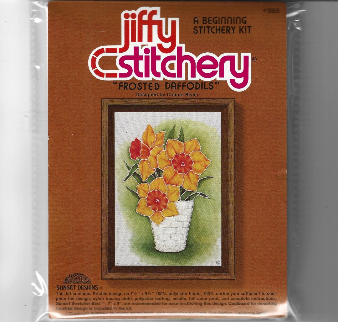Frosted Daffodils Embroidery Kit (size 5"x7") - Etsy