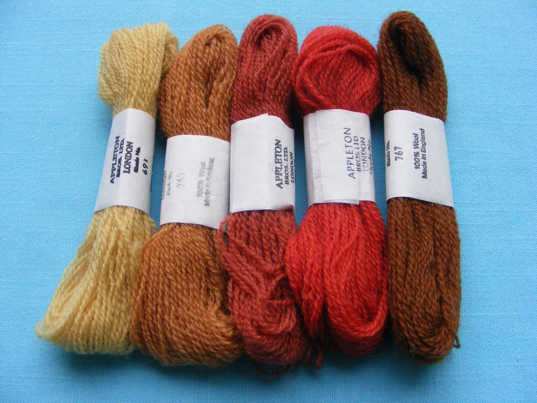 Appleton Crewel Embroidery Wool Yarn Skeins autumn Shades Pack 30 Yards ...