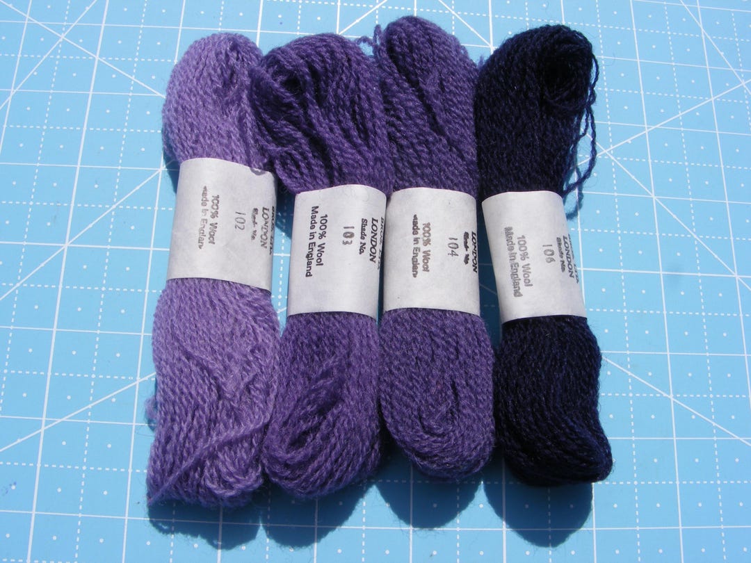 Appleton Crewel Embroidery Wool Yarn Skeins - Purple Shades Pack (30 ...