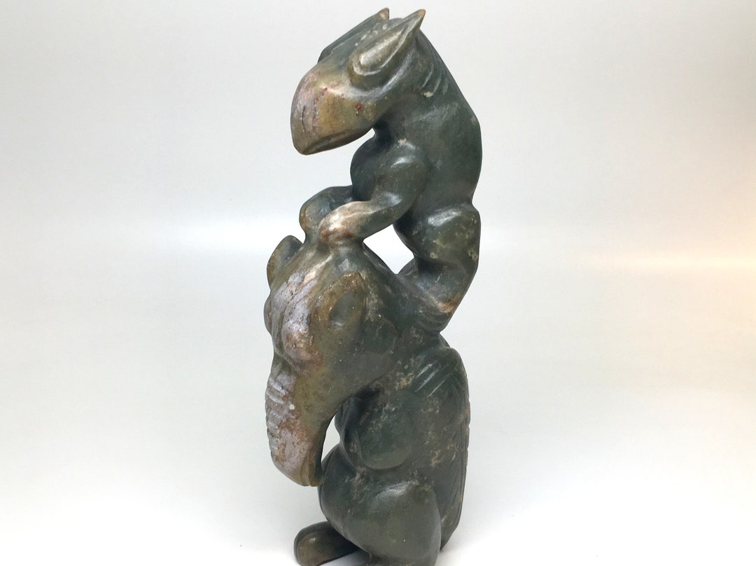 B3114 - Early 20th Century Hand Carved Mythical Creature Stone Statute ...