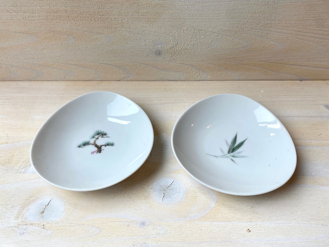 B5122 - Pair Vintage Sango Fine China (japan) - Triangle Snack Dish ...
