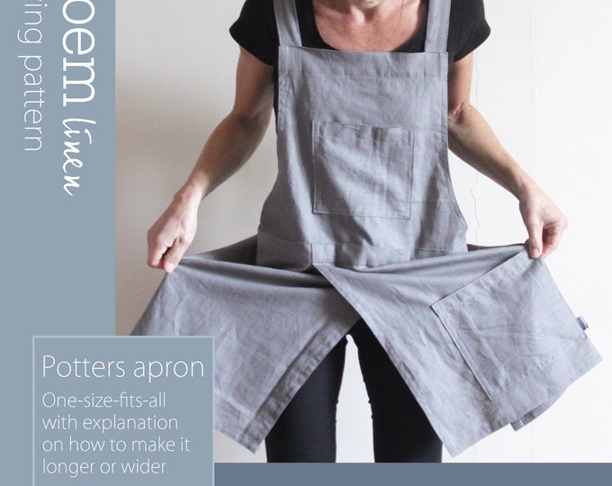 Sewing Pattern Split-leg Potters Apron No Tie Cross Back - Etsy UK