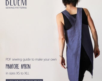 Apron PDF Sewing Pattern for Women Plus Size Pinafore Apron Sewing Pattern Women Plus Size ...