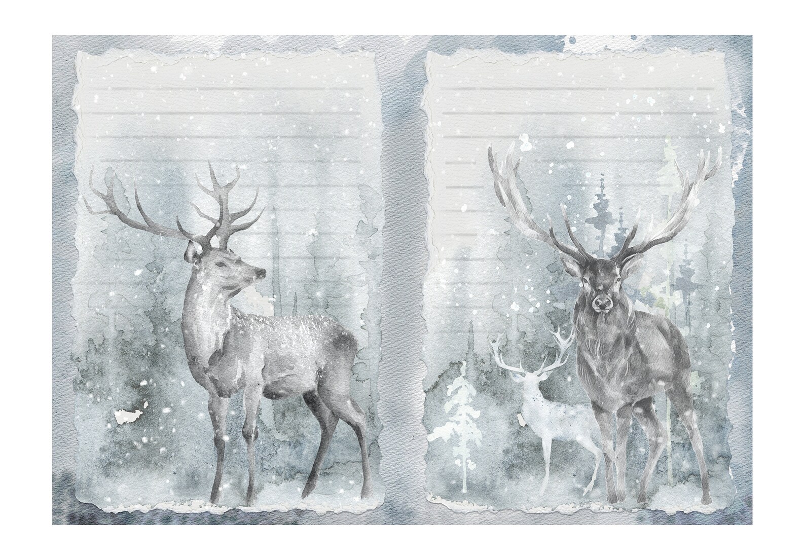 Watercolour Winter Journal Kit, Printable Kit, Christmas Holiday ...